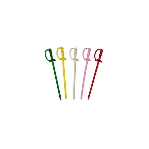 Americareroyal AmerCareRoyal Plastic Sword Pick Assorted Colors 3.25 in., 1000PK RP147 | Zoro